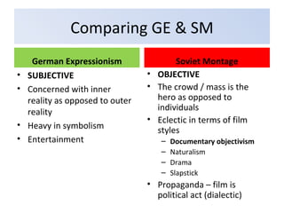 Comparison of Strike (Eisenstein 1925) and German Expressionism | PPT