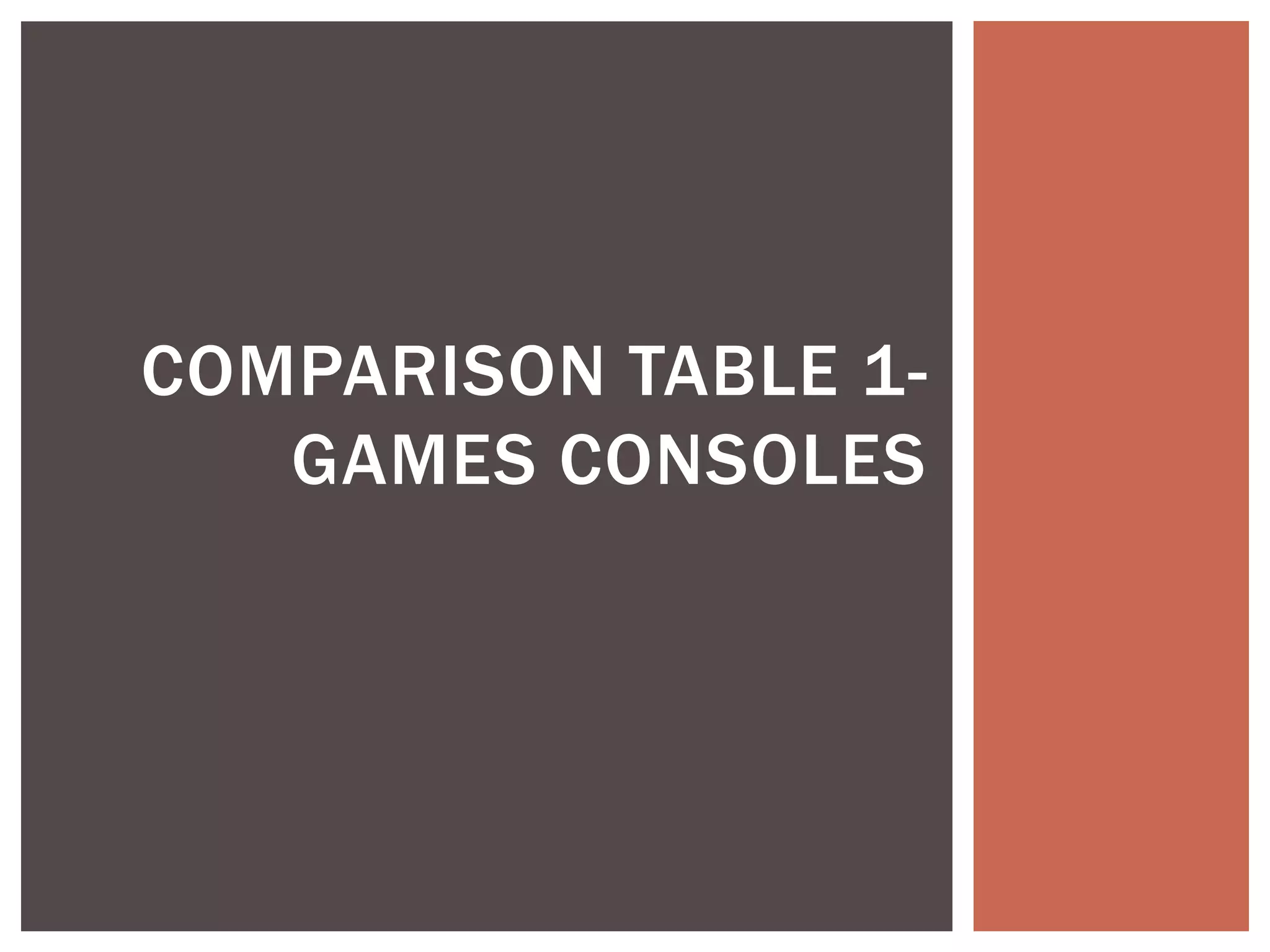 Comparison Tables | PPTX | Computing | Technology & Computing