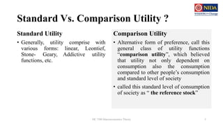 Comparison utility in a growth model | PPT