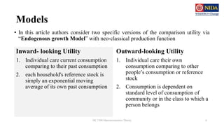 Comparison utility in a growth model | PPT