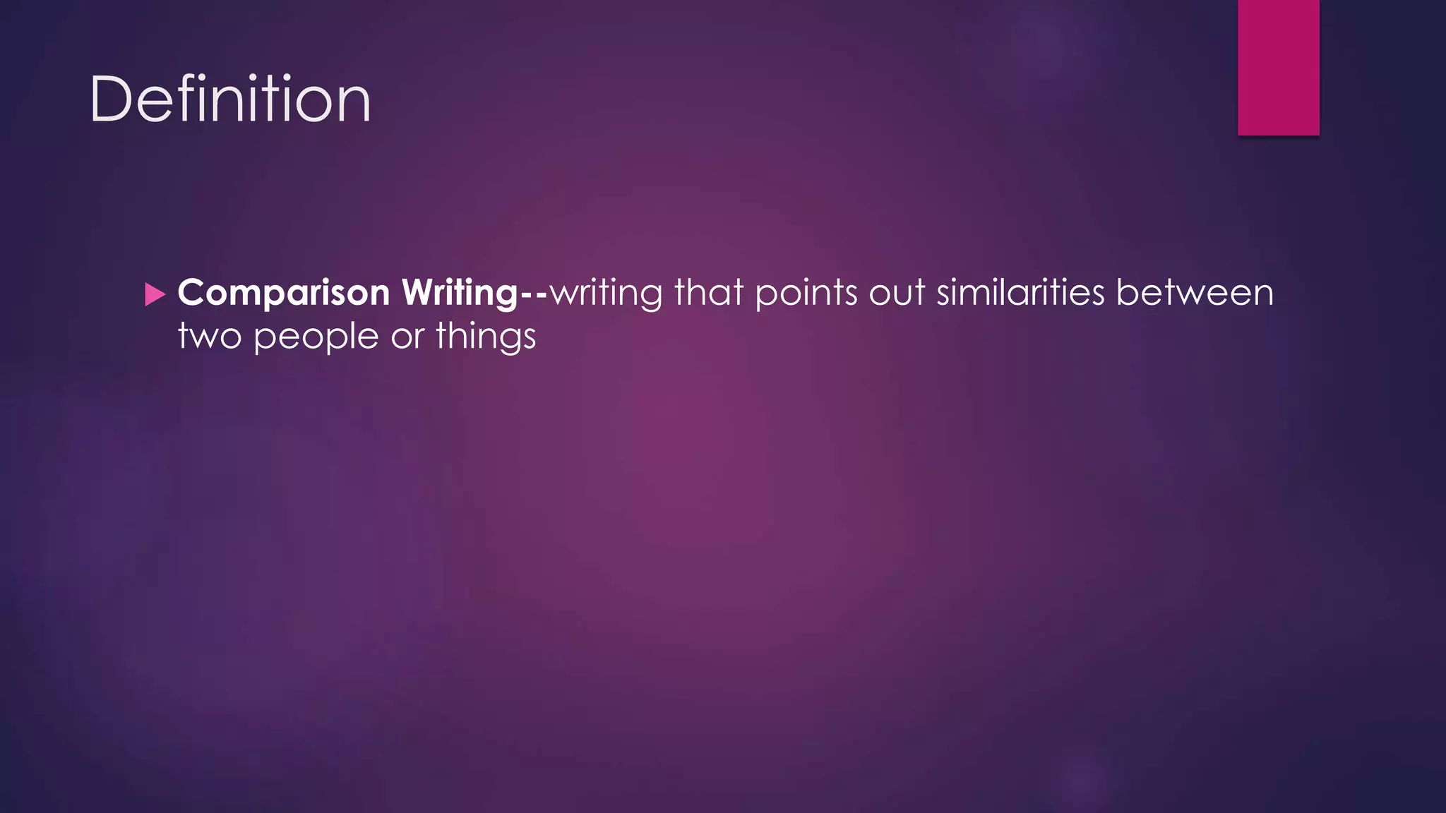 Comparison Writing | PPTX