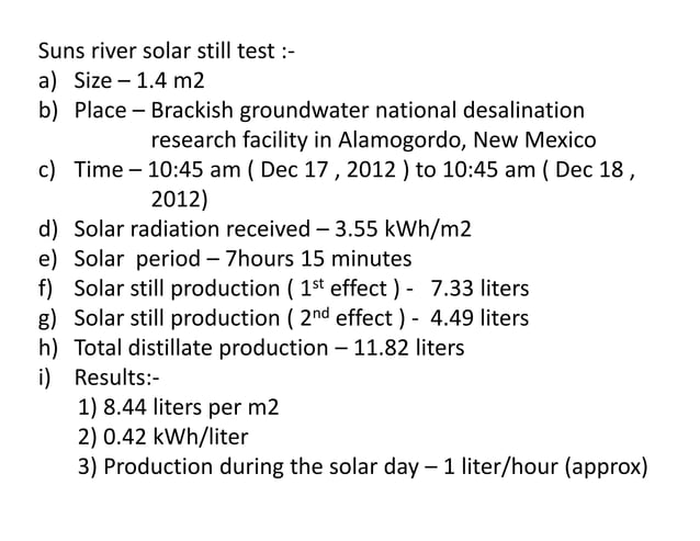 Comparitive analysis of different types of solar stills(1) | PPT