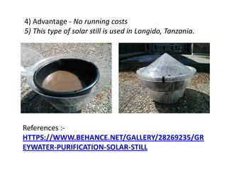 Comparitive analysis of different types of solar stills(1) | PPT