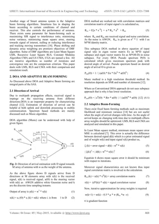 Comparitive analysis of doa and beamforming algorithms for smart antenna systems | PDF