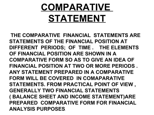Comparitive and common size | PPT | Stocks and Bonds | Personal Investing