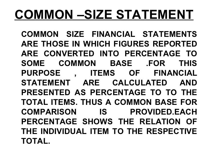 Comparitive and common size