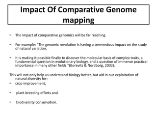 Comparitive genome mapping and model systems | PPTX
