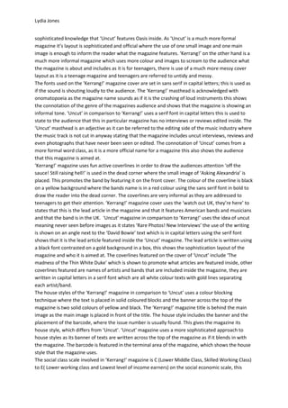 Comparrison of magazines | DOCX