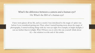 Comparsion between eye and camera ppt | PPTX