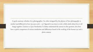 Comparsion between eye and camera ppt | PPTX