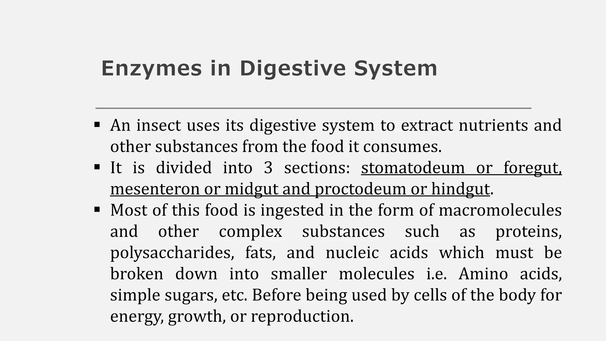 Compartmentalisation of enzymes in insects | PPTX