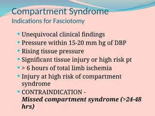 COMPARTMENT SYNDROME , CLINICAL FEATURES & MANAGEMENT.ppt