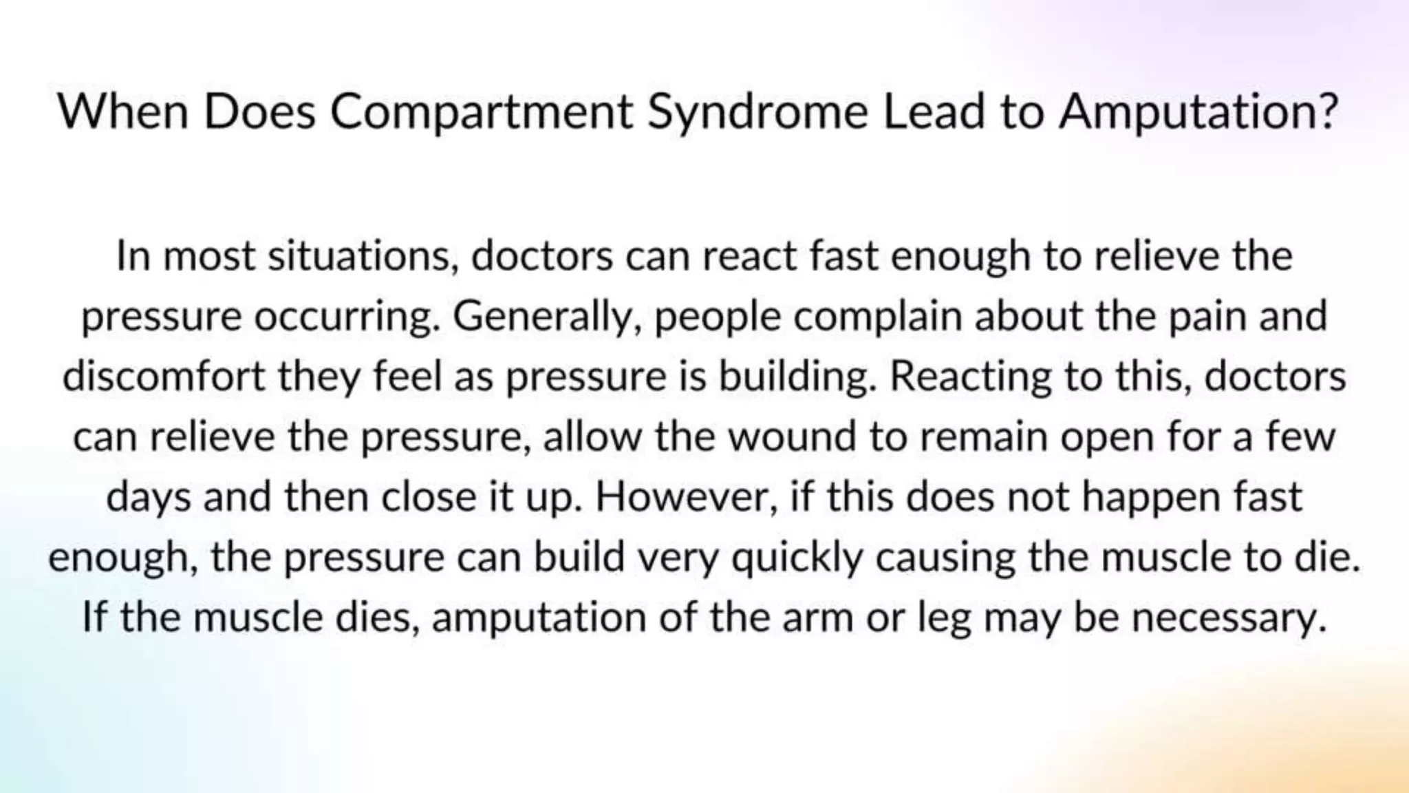 Compartment Syndrome Leading to Amputation | PPTX