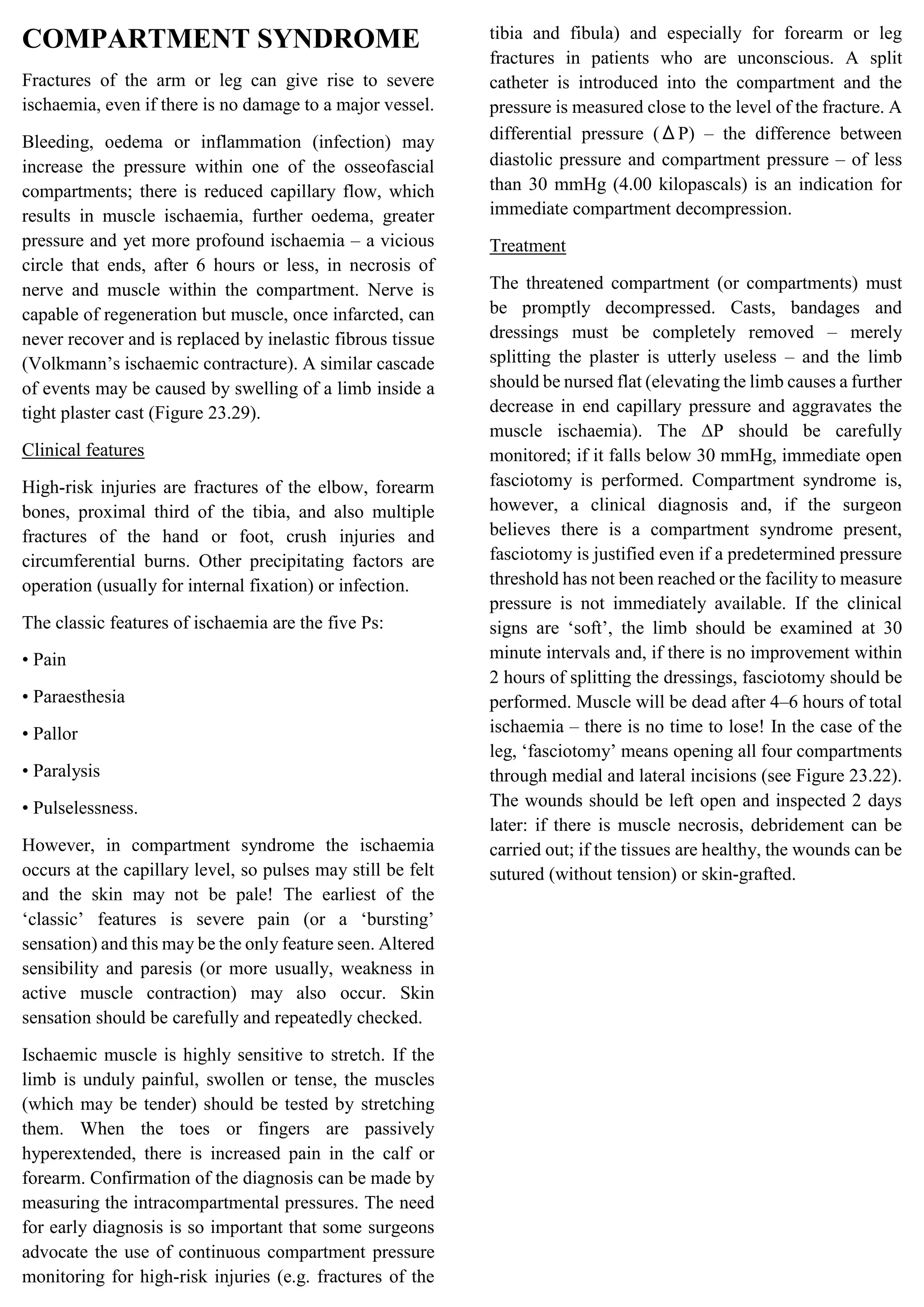 Compartment syndrome orthopaedics apley | PDF