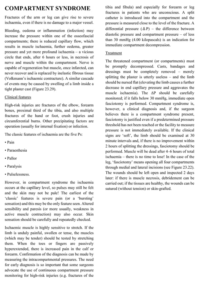 Compartment syndrome orthopaedics apley | PDF
