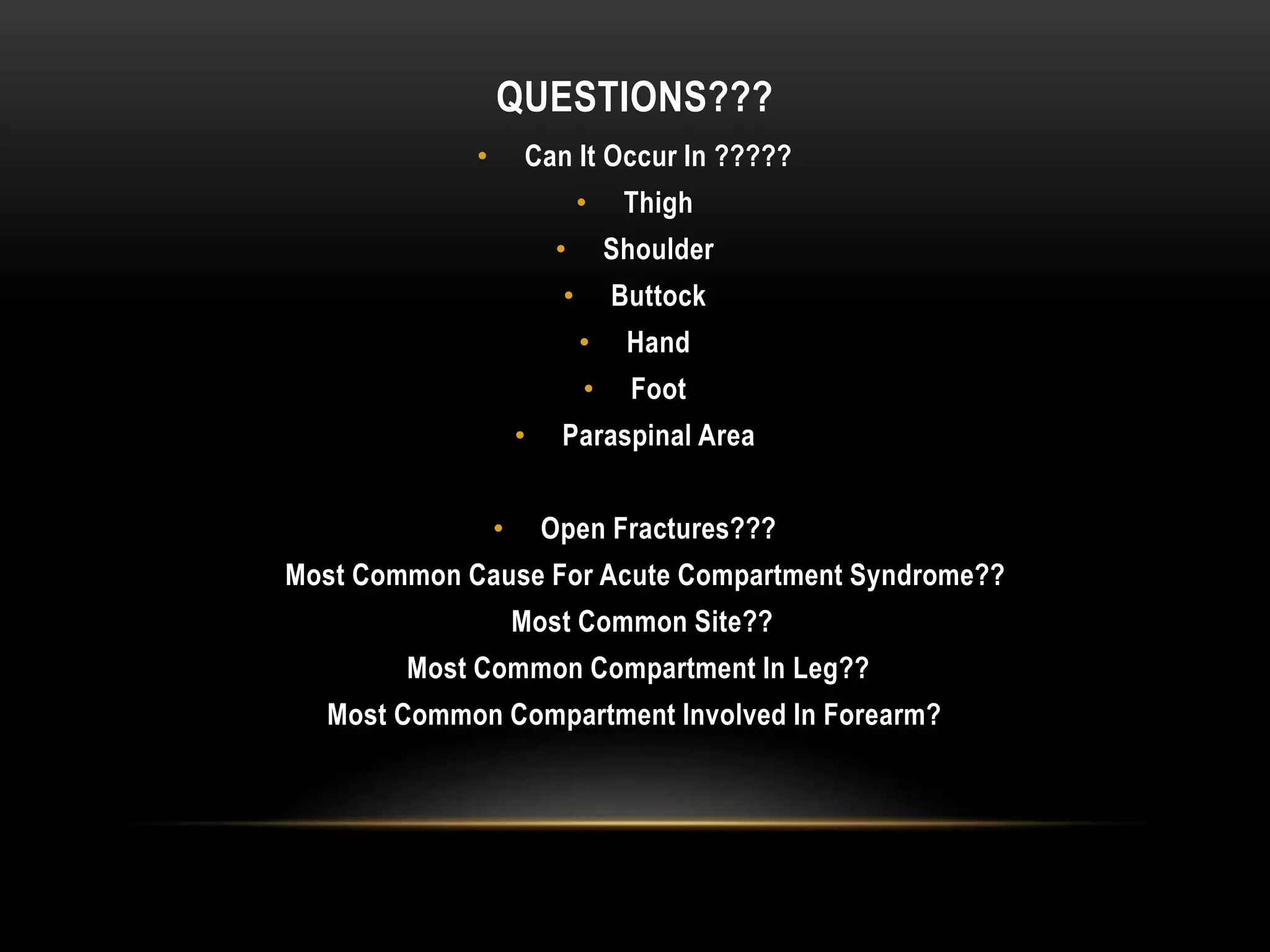 Compartment syndrome; vic | PPTX | Death, Injury, or Military Conflict ...