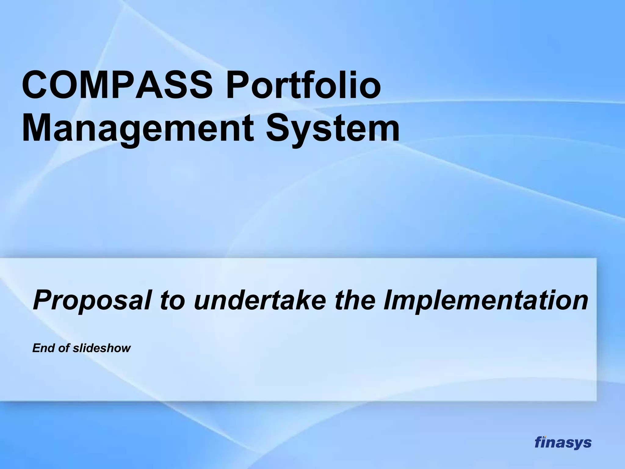 Compass Portfolio Management Proposal | PPT