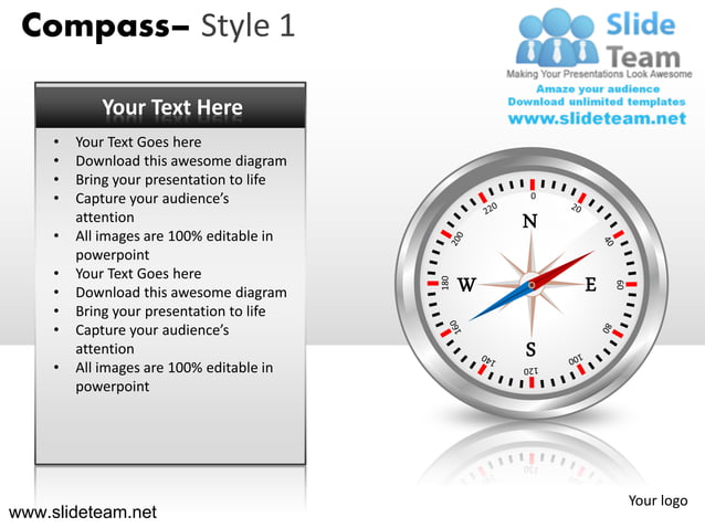 Compass design 1 powerpoint ppt templates. | PPT