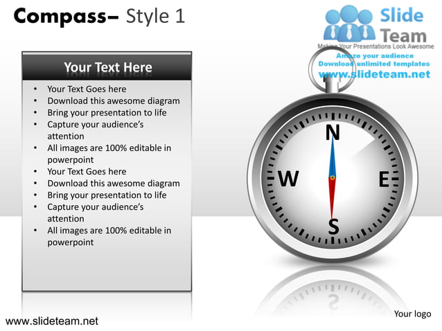 Compass design 1 powerpoint ppt templates. | PPT