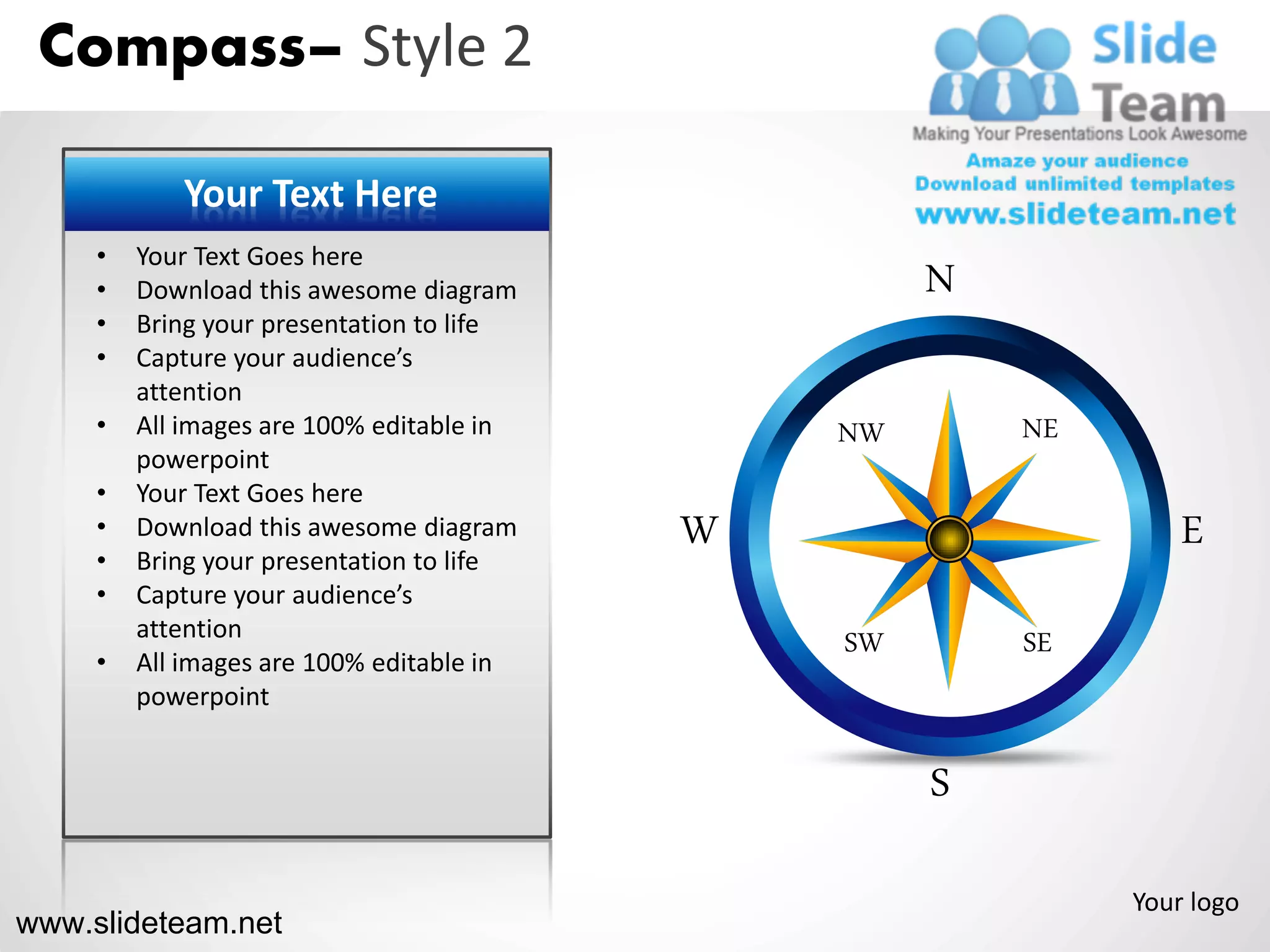 Compass design 2 powerpoint ppt templates. | PDF