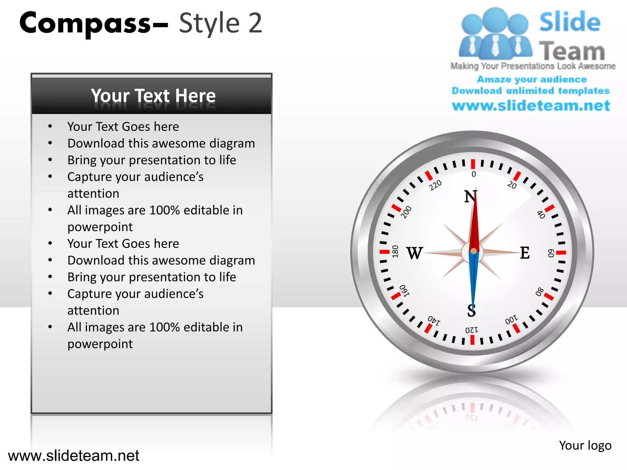 Compass design 2 powerpoint ppt templates. | PPT