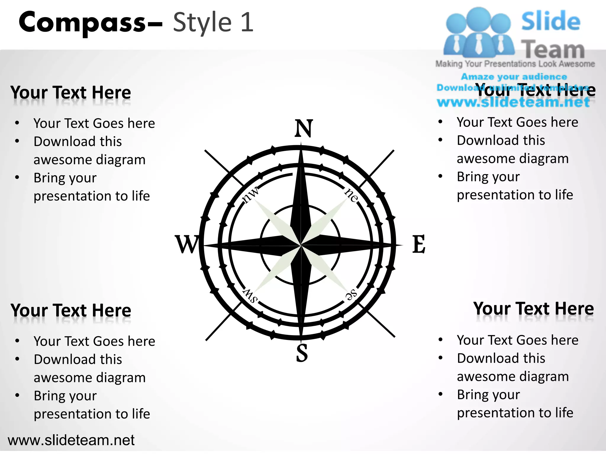 Compass design 2 powerpoint ppt templates. | PPT