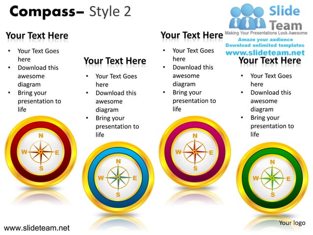 Compass design 2 powerpoint ppt templates. | PDF