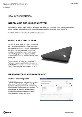 WIDEX COMPASS GPS V3.1 | PDF