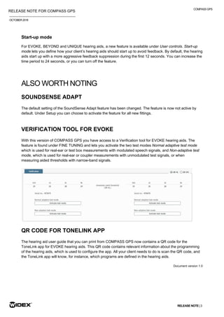 WIDEX COMPASS GPS V3.1 | PDF