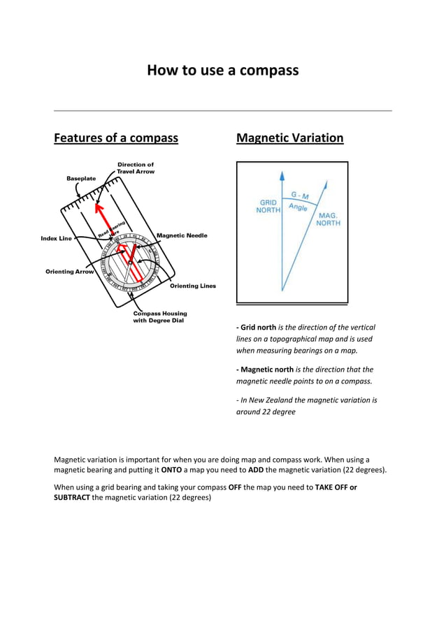 Compass handout | DOCX | Geography | Science