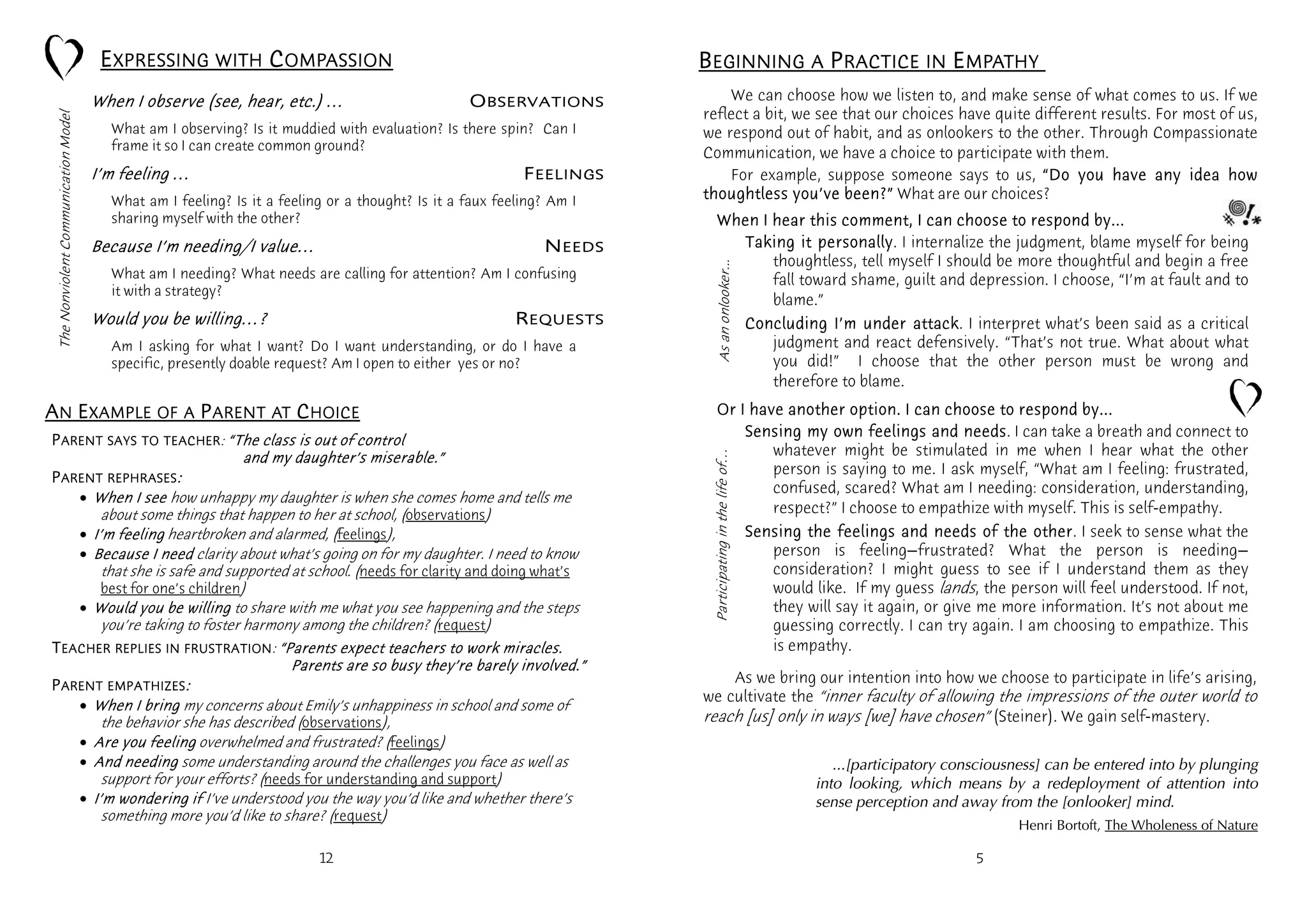 Compassionate communication and empathy's awakening booklet | PDF