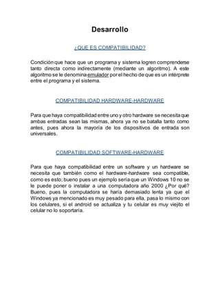 Compatibilidad en el equipo de computo | DOCX