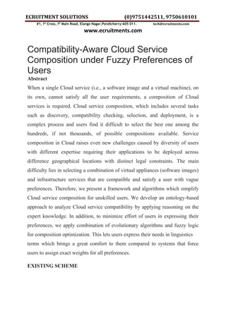 Compatibility aware cloud service composition under fuzzy preferences of users | DOCX