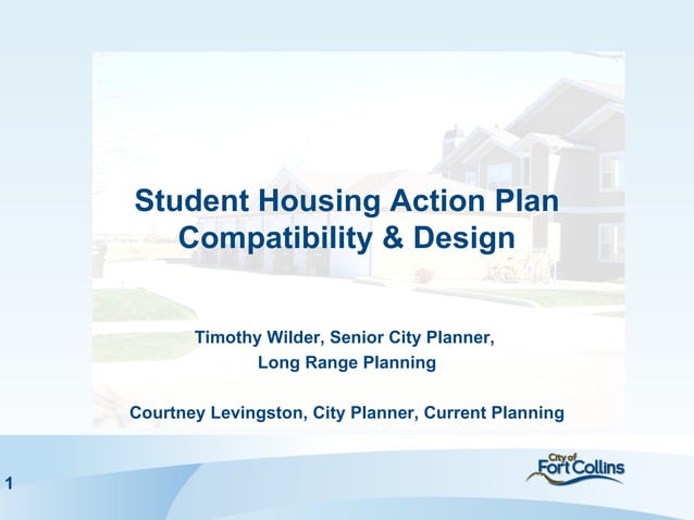 Student Housing Action Plan Compatibility & Design | PPT