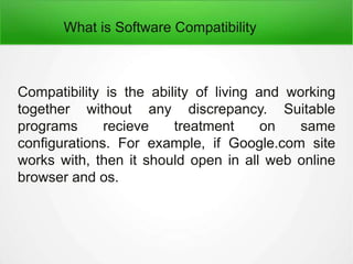 Compatibility software testing | PPT