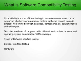 Compatibility software testing | PPT