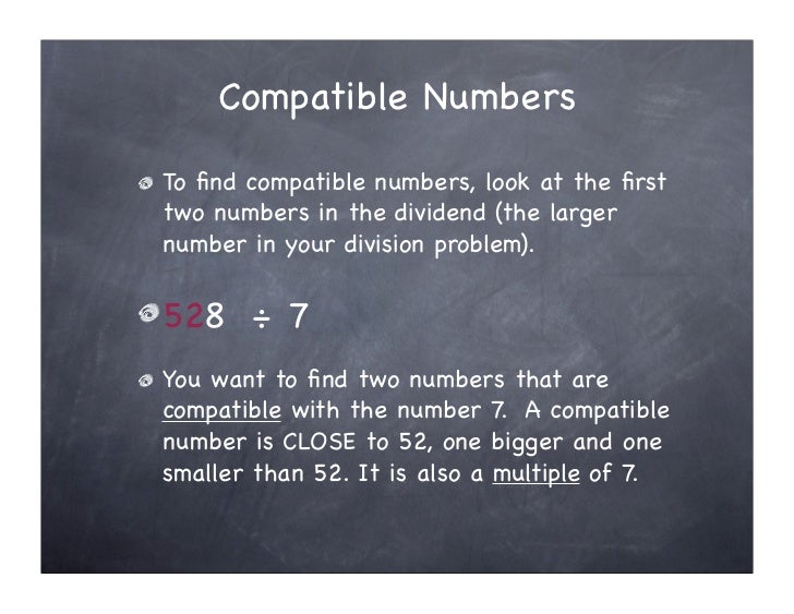 Compatible Numbers Compatible Numbers