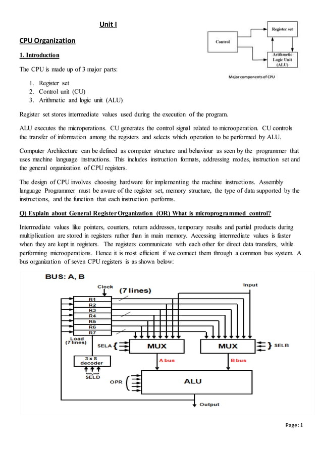 Computer Organization and 8085 microprocessor notes | PDF