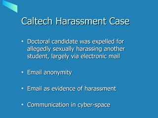 Computer Based Sexual Harassment | PPT