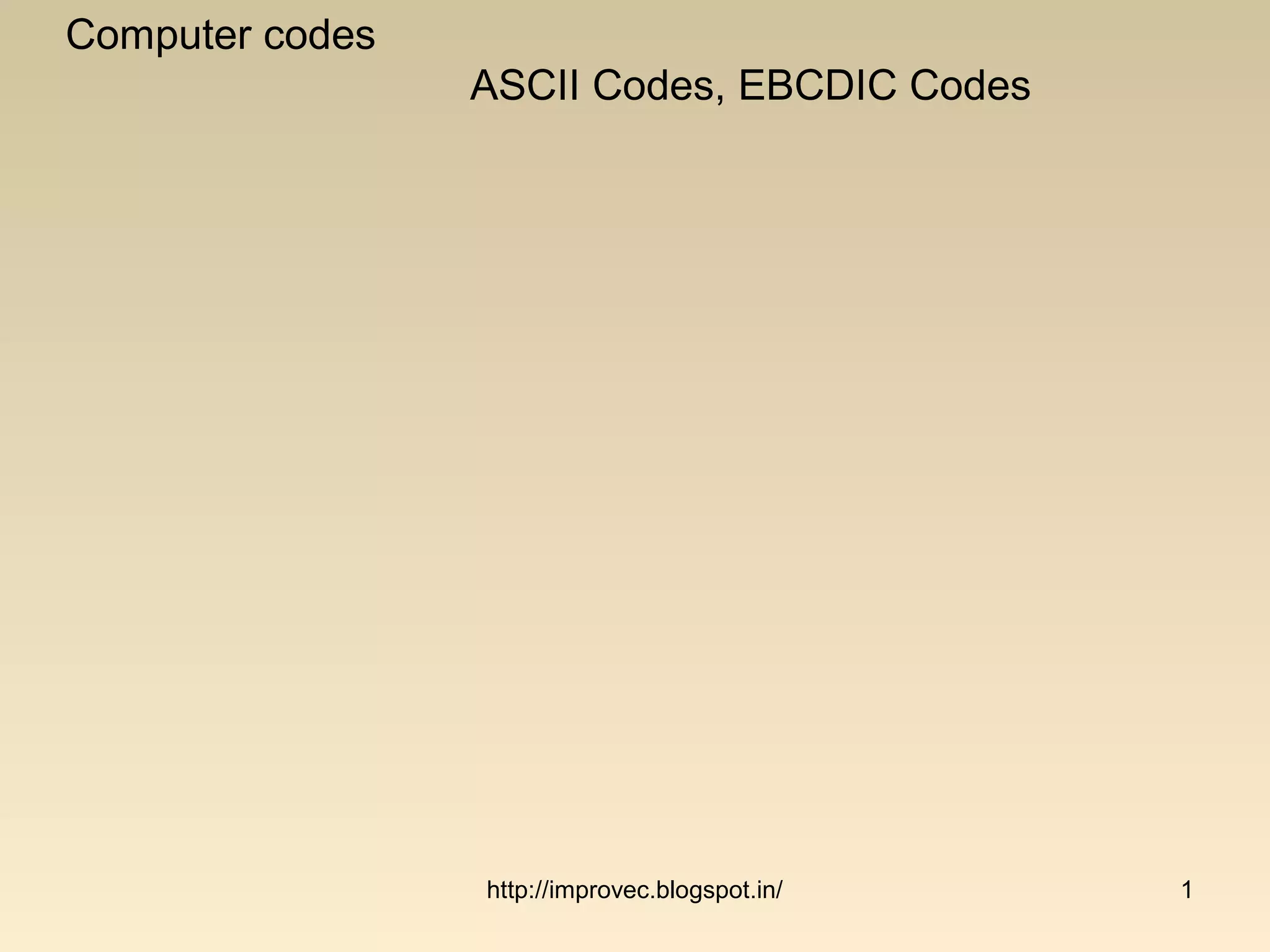 Comp codes (ascii...).24to25 | PPT
