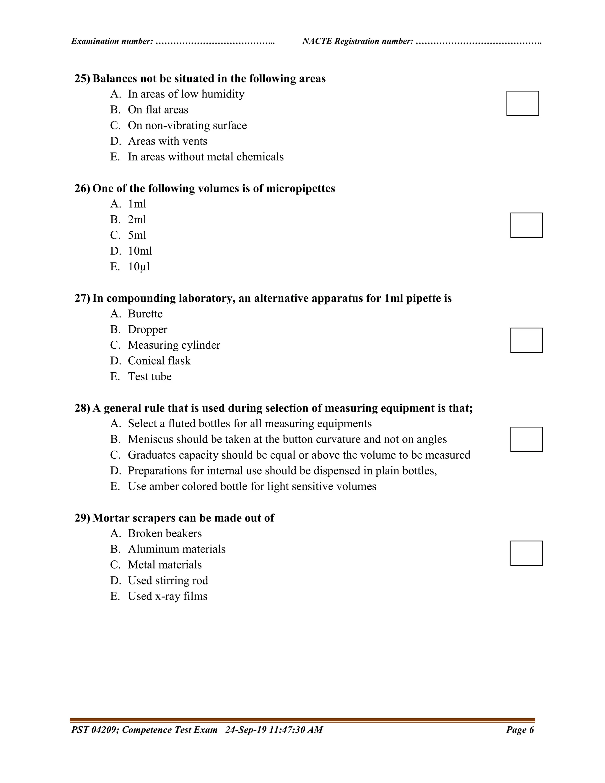 MCQ PHARMACEUTICAL COMPOUNDING TEST | PDF