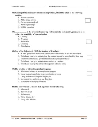 MCQ PHARMACEUTICAL COMPOUNDING TEST | PDF