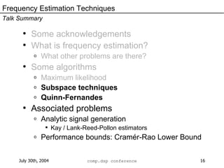 Frequency Estimation | PPT