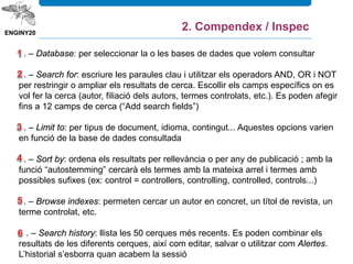 Bases de dades en enginyeria: Compendex, Inspec i IEEEXplore | PPT