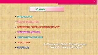 Compendial methods of dissolution testing | PPTX