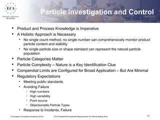Compendial requirements for particle testing 2014 | PPT