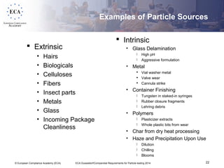 Compendial requirements for particle testing 2014 | PPT