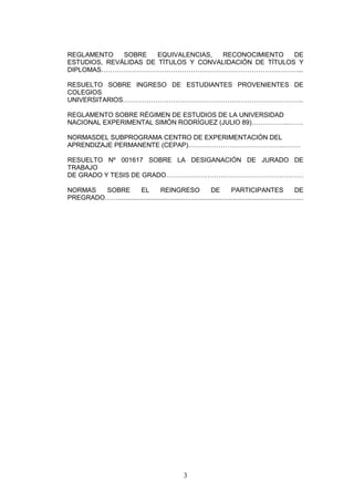 COMPENDIO DE NORMAS UNIVERSIDAD NACIONAL EXPERIMENTAL SIMÓN RODRÍGUEZ | PDF