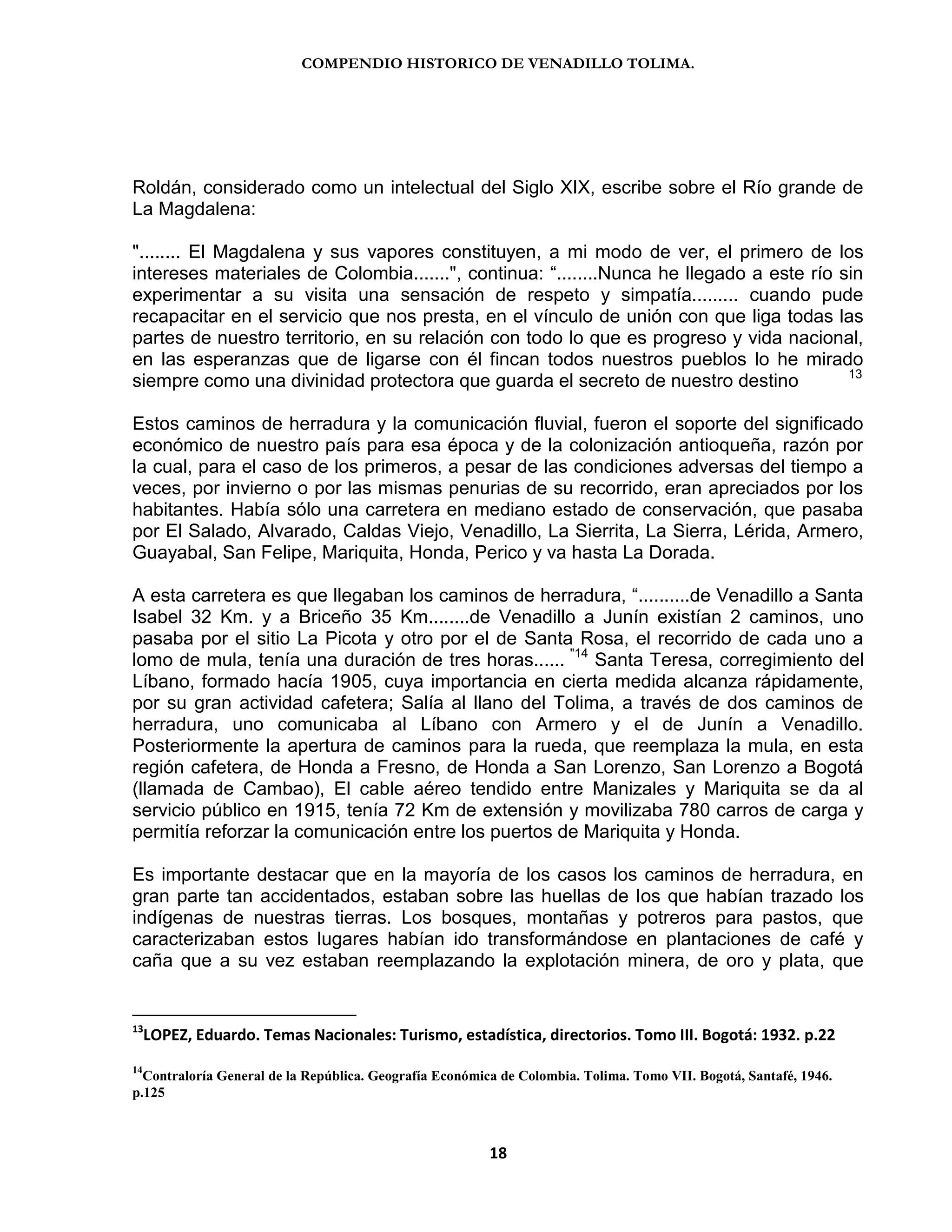 COMPENDIO HISTÓRICO DEL MUNICIPIO DE VENADILLO TOLIMA | PDF