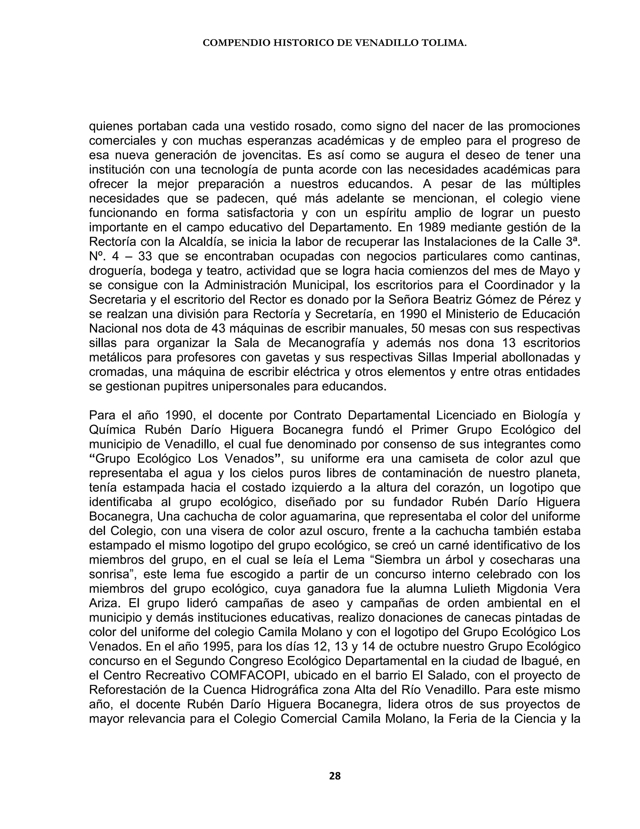 COMPENDIO HISTÓRICO DEL MUNICIPIO DE VENADILLO TOLIMA | PDF